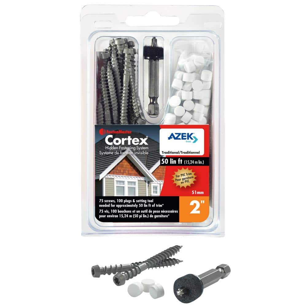 FastenMaster Cortex 75-Piece Fastener Set for AZEK Trim FMCTXT-AZ50TDHD ...