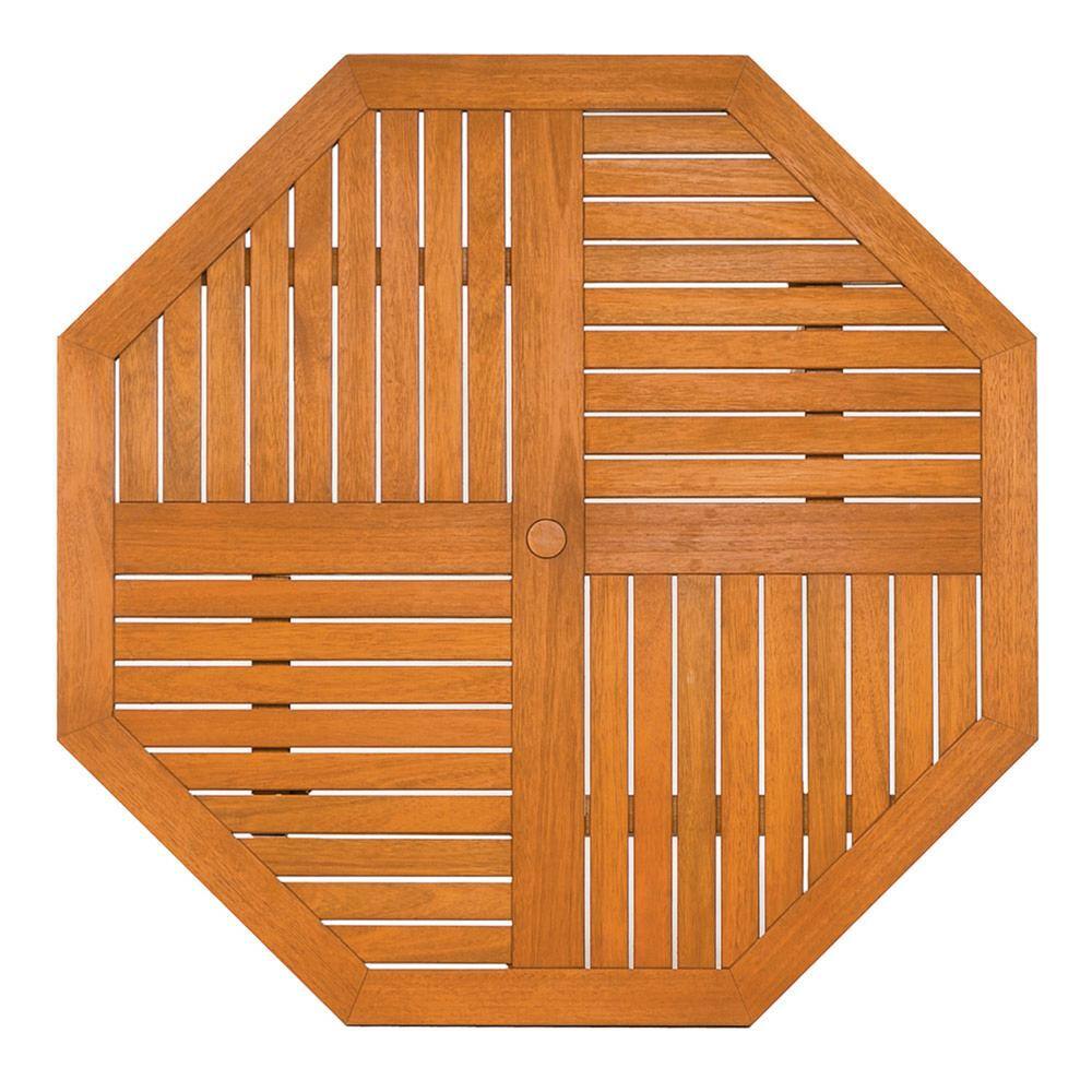 ACHLA DESIGNS 48 in. L Octagonal Natural Oil Finish Wooden Indoor ...