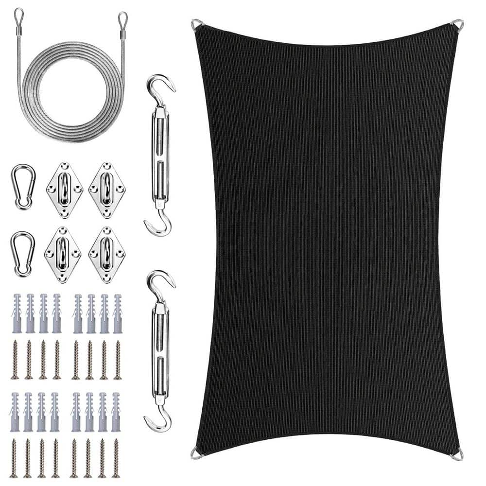 COLOURTREE 20 ft. x 24 ft. Rectangle Pro Ring Sun Shade Sail with ...