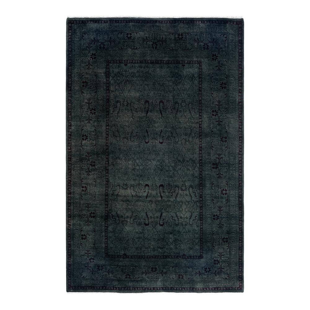 Chloe & Olivia Home Fine Vibrance Gray 5 ft. x 8 ft. Solid Wool Indoor ...