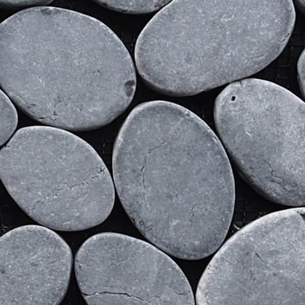 CRUZ BAY STUDIO Pebble Marble Mosaic Tile Sample Color Grey 4 in. x 6 ...