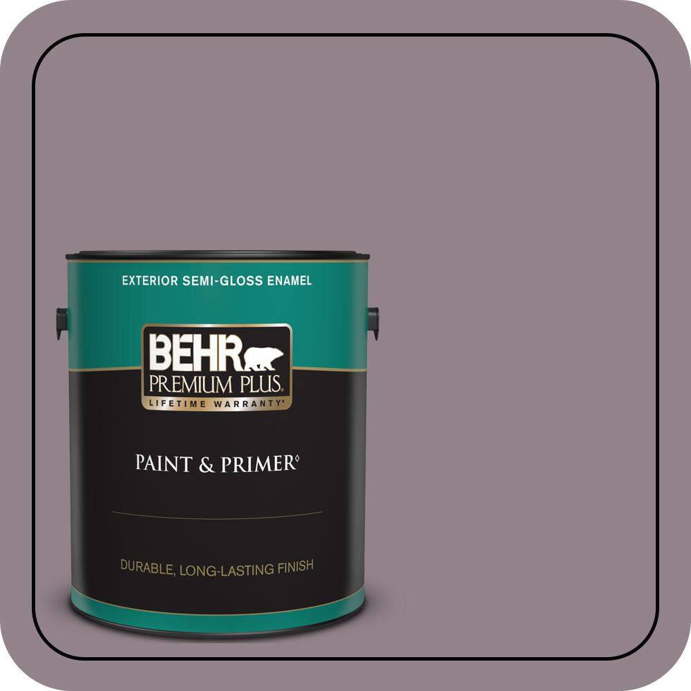 BEHR PREMIUM PLUS 1 gal. #N110-4 Gothic Purple Semi-Gloss Enamel ...