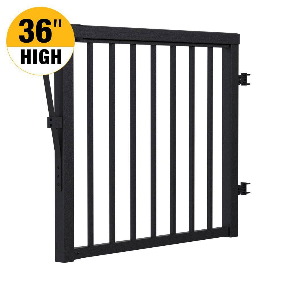 PEAK Aluminum Railing 36 in. H x 40 in. W Matte Black Aluminum Deck ...