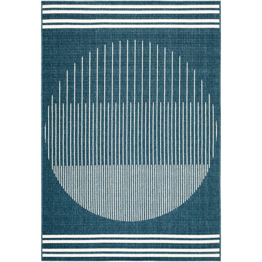 Artistic Weavers Alfresco Teal/White Abstract 7 ft. x 11 ft. Indoor ...