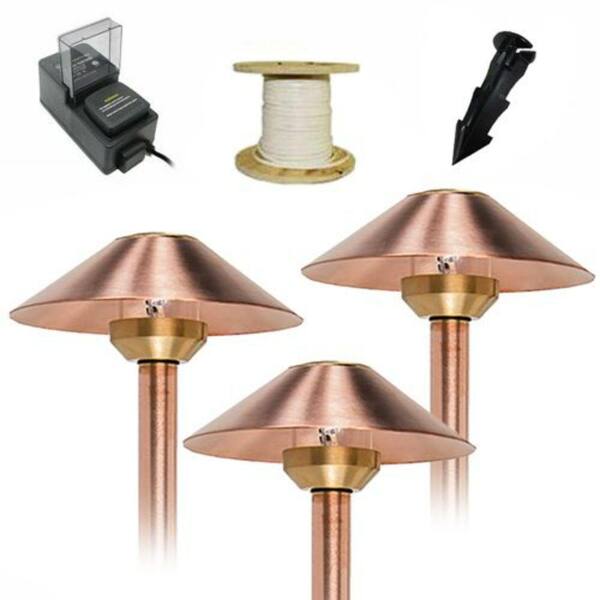 AQLIGHTING Low Voltage Copper LED Landscape Light Kit (3-Pack) - Flat ...