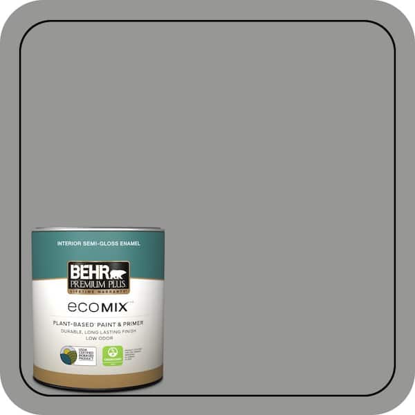 BEHR PREMIUM PLUS 1 qt. #PPU24-19 Shark Fin Semi-Gloss Enamel EcoMix ...