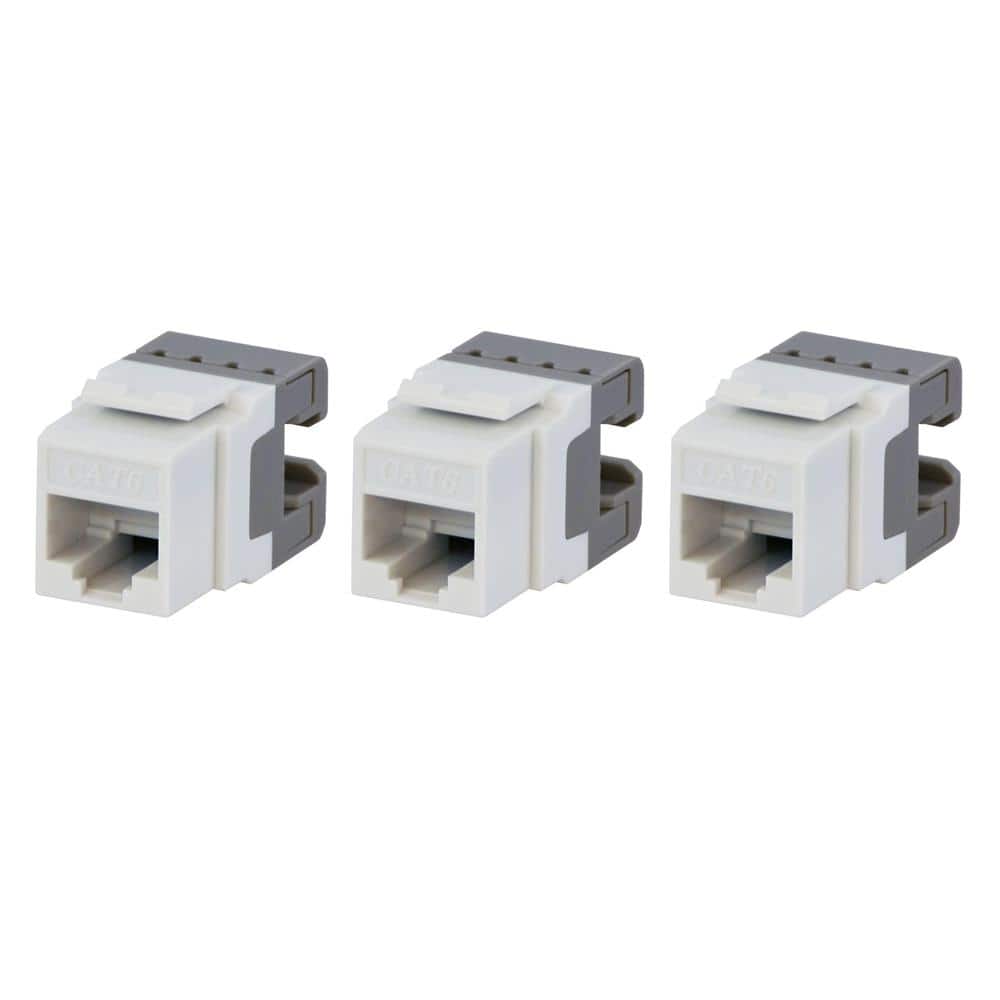 Commercial Electric Category 6 Jack in White (3-Pack) 5016-WH-3PK - The ...