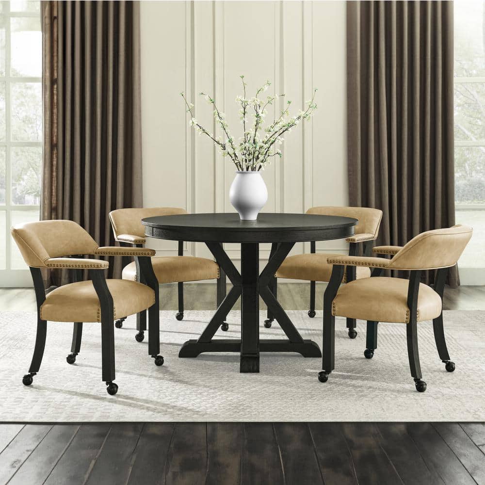Steve Silver Rylie 5-Piece Black Wood Dining Set Seats 4 RL500K-D5PC ...