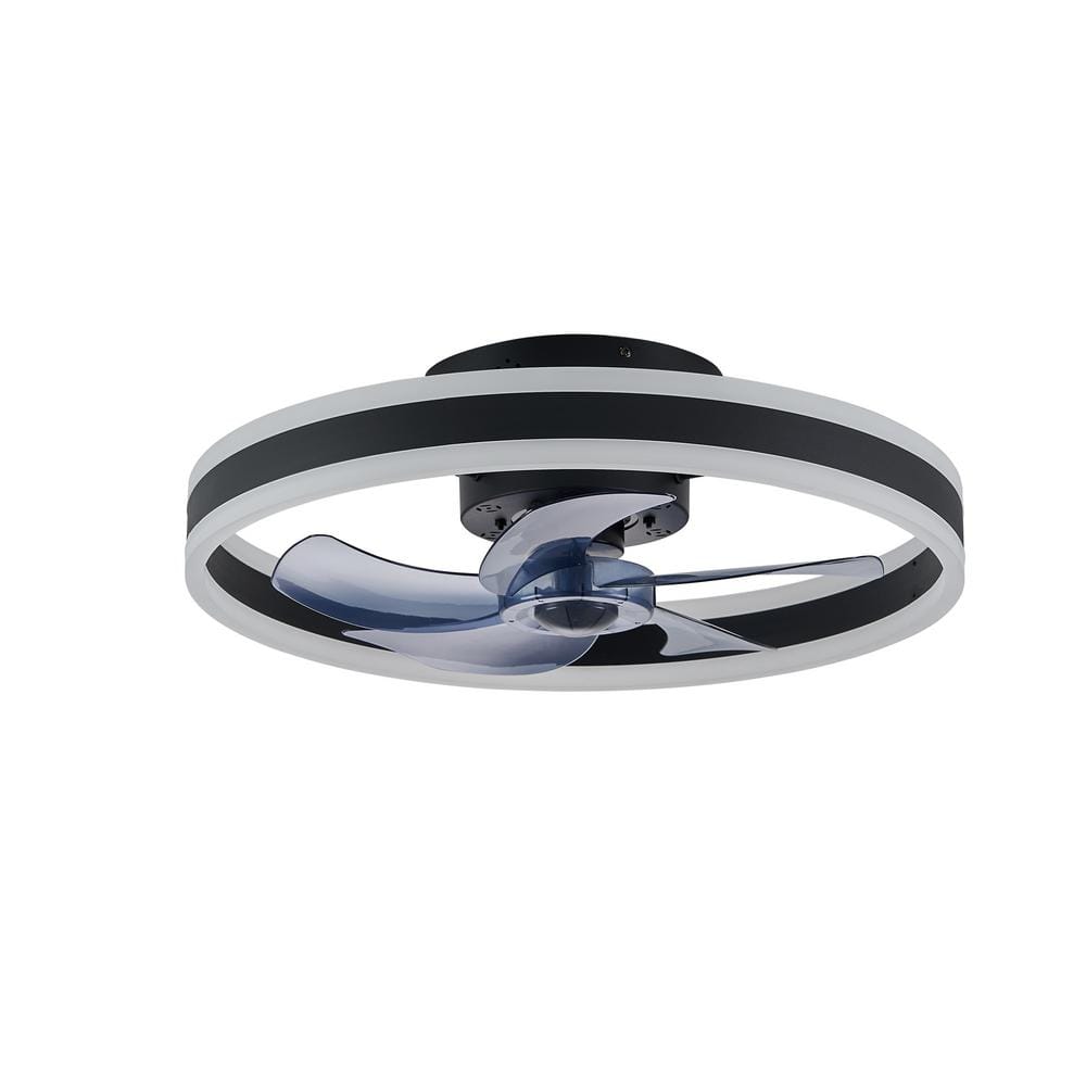 Moxyrano 20 in. LED Integrated Indoor Black Modern Ceiling Fan with ...