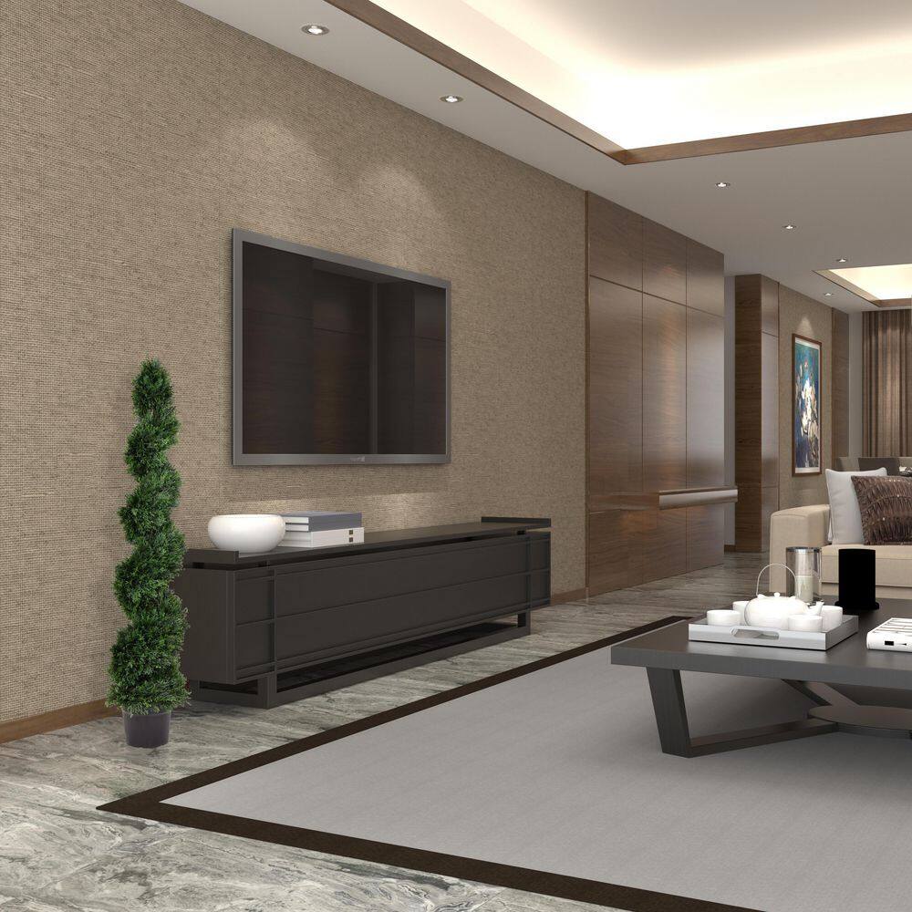 Vickerman 5 ft. Green Artificial Cedar Spiral Everyday Tree in Pot ...