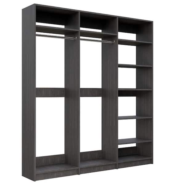 MODULAR CLOSETS Alto Laundry Room 57 in W Grey Double Hang, Hang w ...