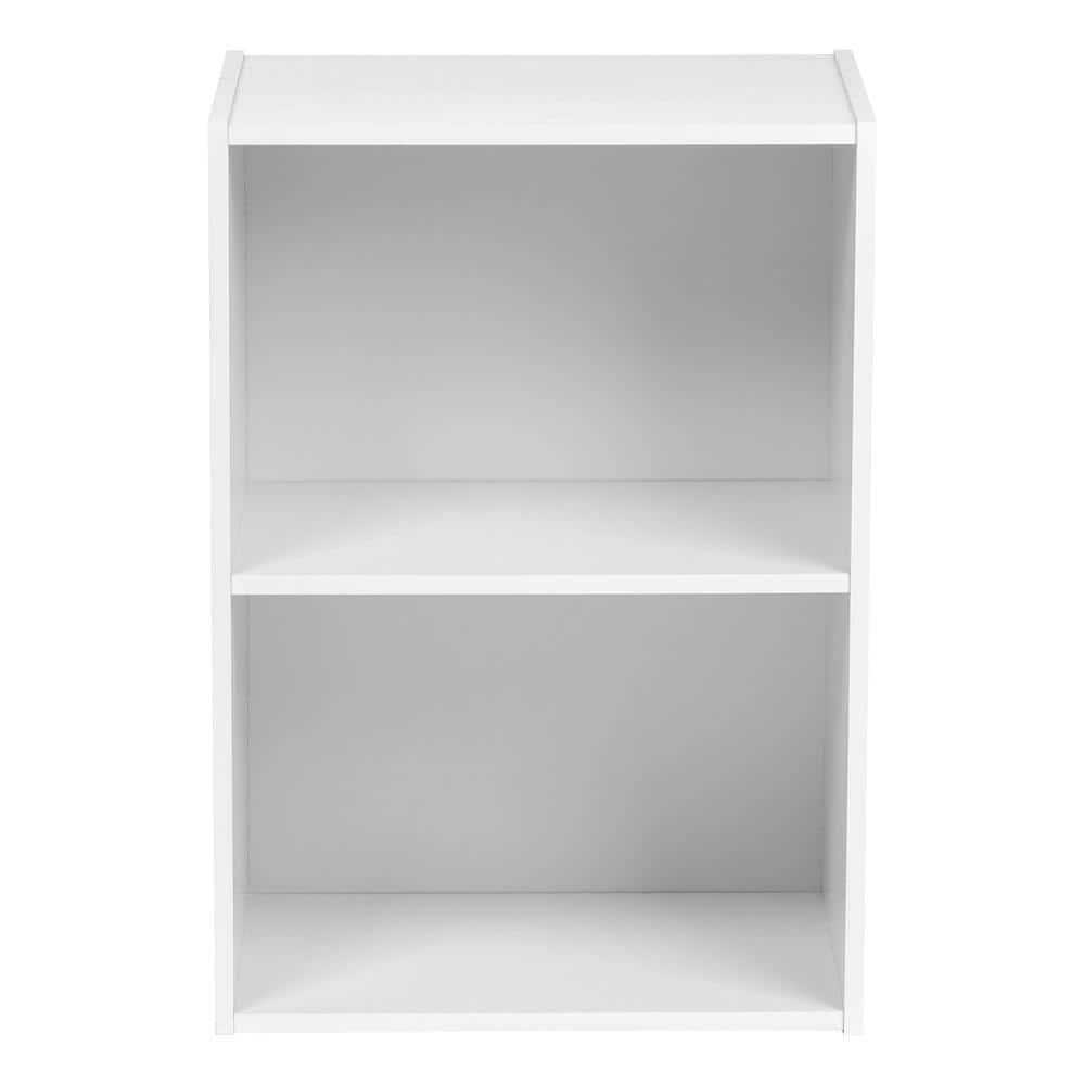 IRIS White 2-Tier Wood Storage Shelf 596166 - The Home Depot