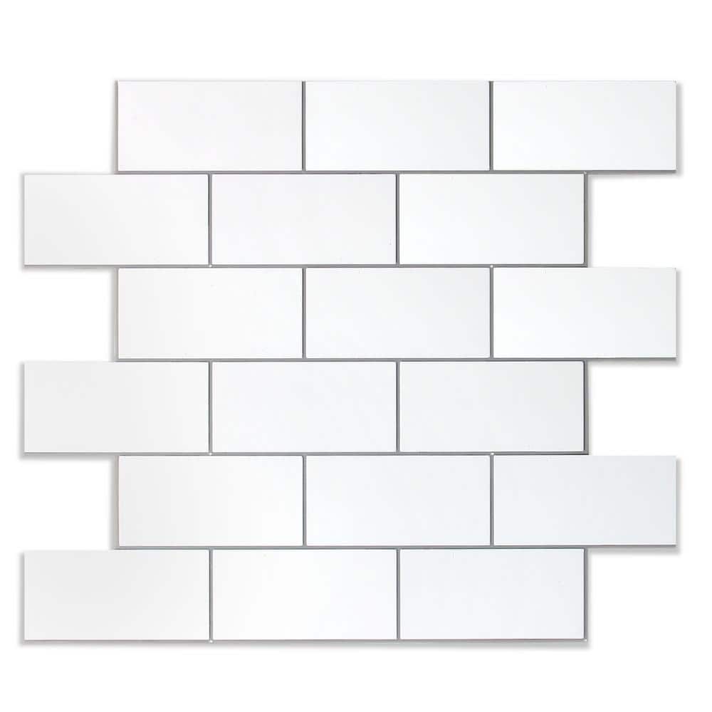 Reviews for Yipscazo 12 in. x 12 in. PVC Pure White with Gray Grout ...