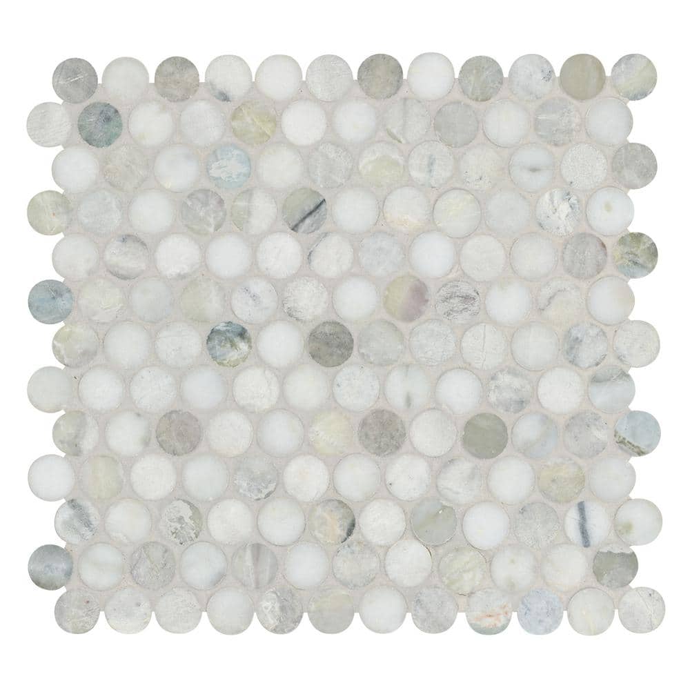 MSI Cloudland Round Pattern 12 in. x 12 in. x 10mm Polished Marble ...