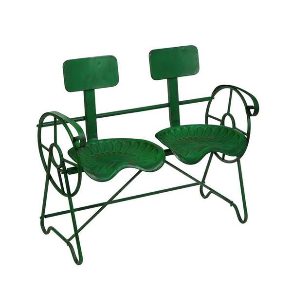 Cape Craftsman 40 in. Green Metal Outdoor Tractor Bench-8MB058 - The ...