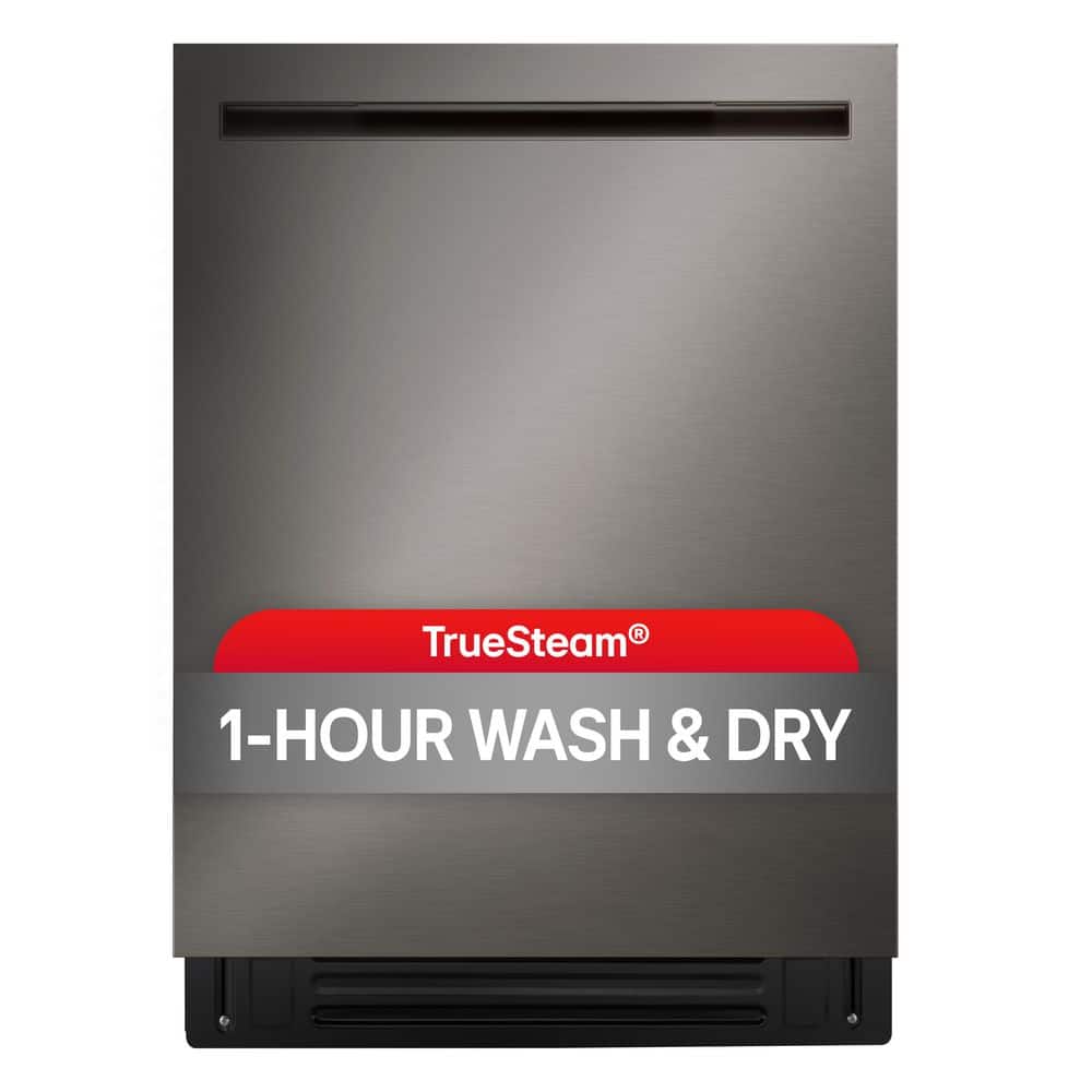 LG 24 in. PrintProof Black Stainless Steel Smart Top Control Dishwasher ...