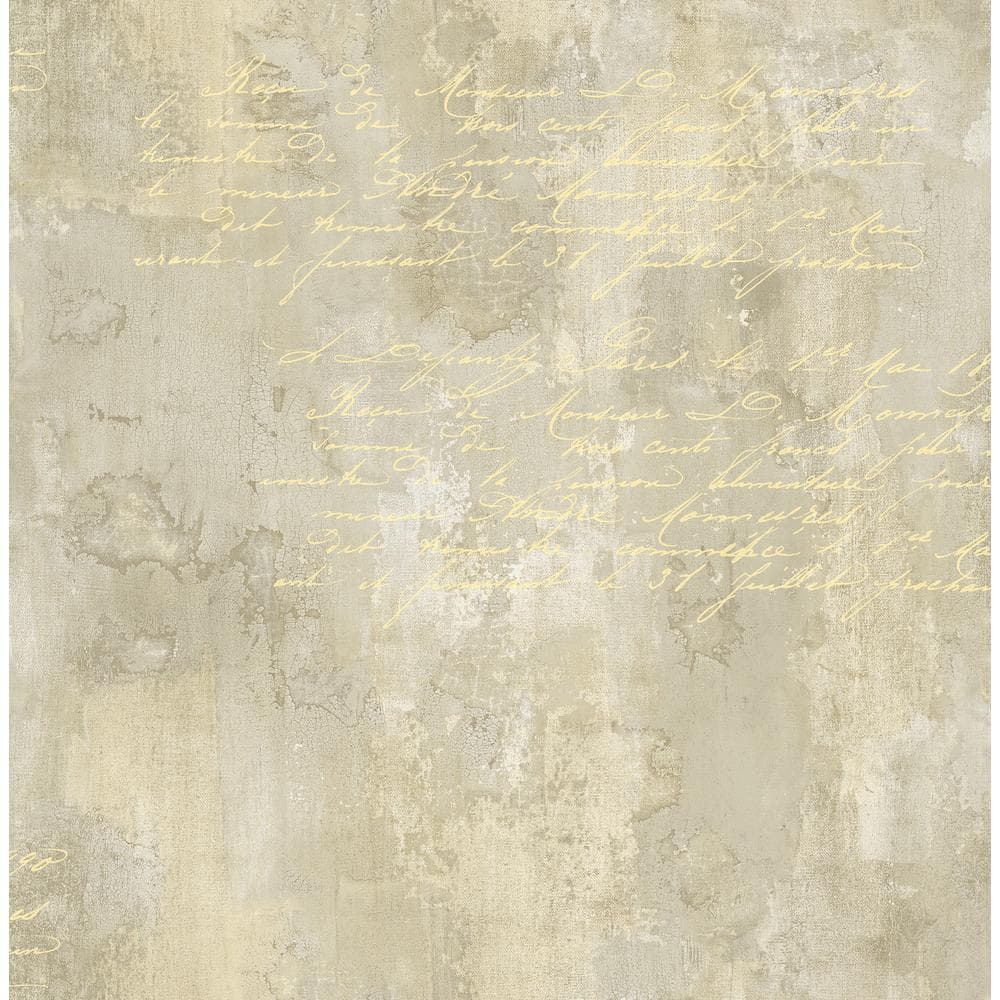 Seabrook Designs Hampstead Faux Script Paper Strippable Roll (Covers 56 ...