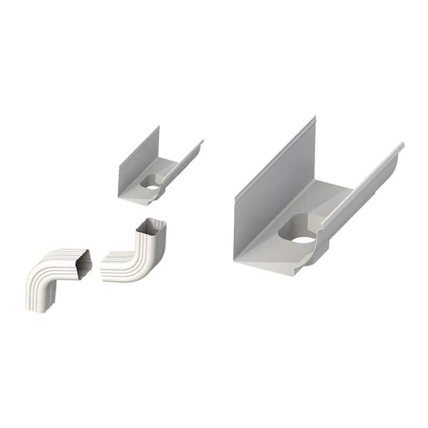 PEAK 5 in. White Gutter Drop Outlet 1385 - The Home Depot