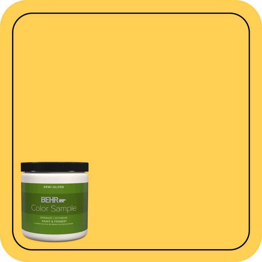 BEHR PREMIUM PLUS 8 oz. #T16-05 Canary Diamond Semi-Gloss Interior ...
