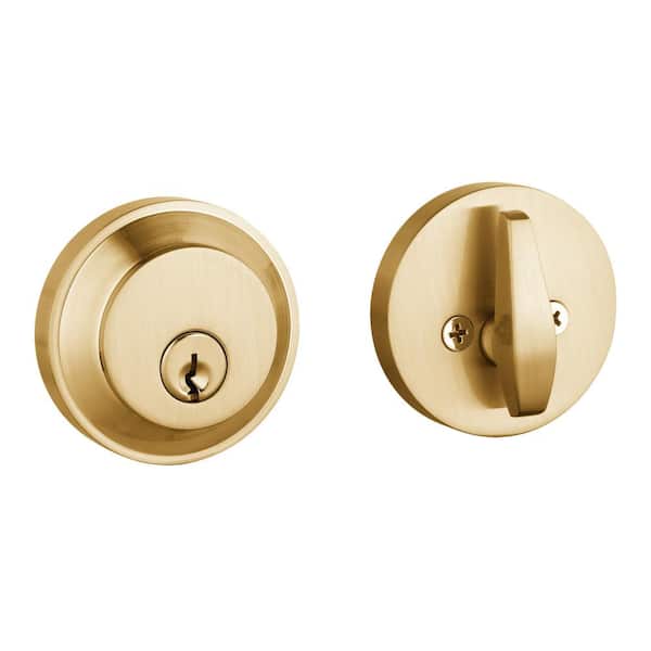 EXPLORE HARDWARE Solid Brass Satin Gold Keyed Single Cylinder Entry ...