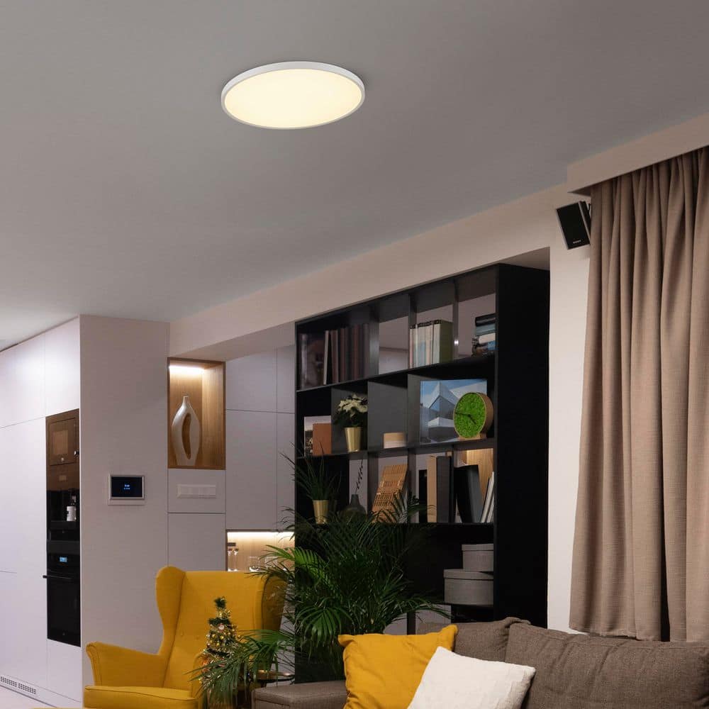 Maxxima 24 in. LED Flush Mount Ceiling Light, 5 CCT 2700K-5000K, 3300 ...