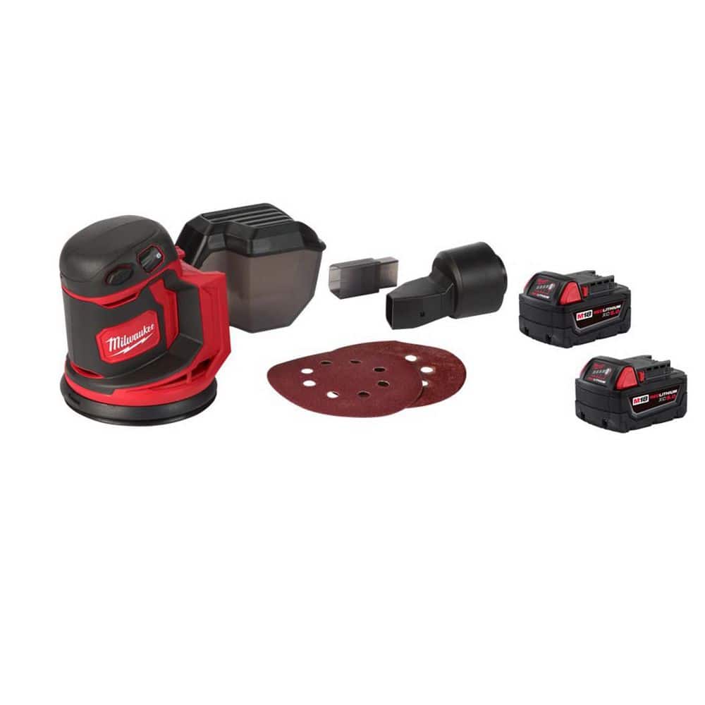 Milwaukee M18 18V Lithium-Ion Cordless 5 in. Random Orbit Sander w/ (2 ...
