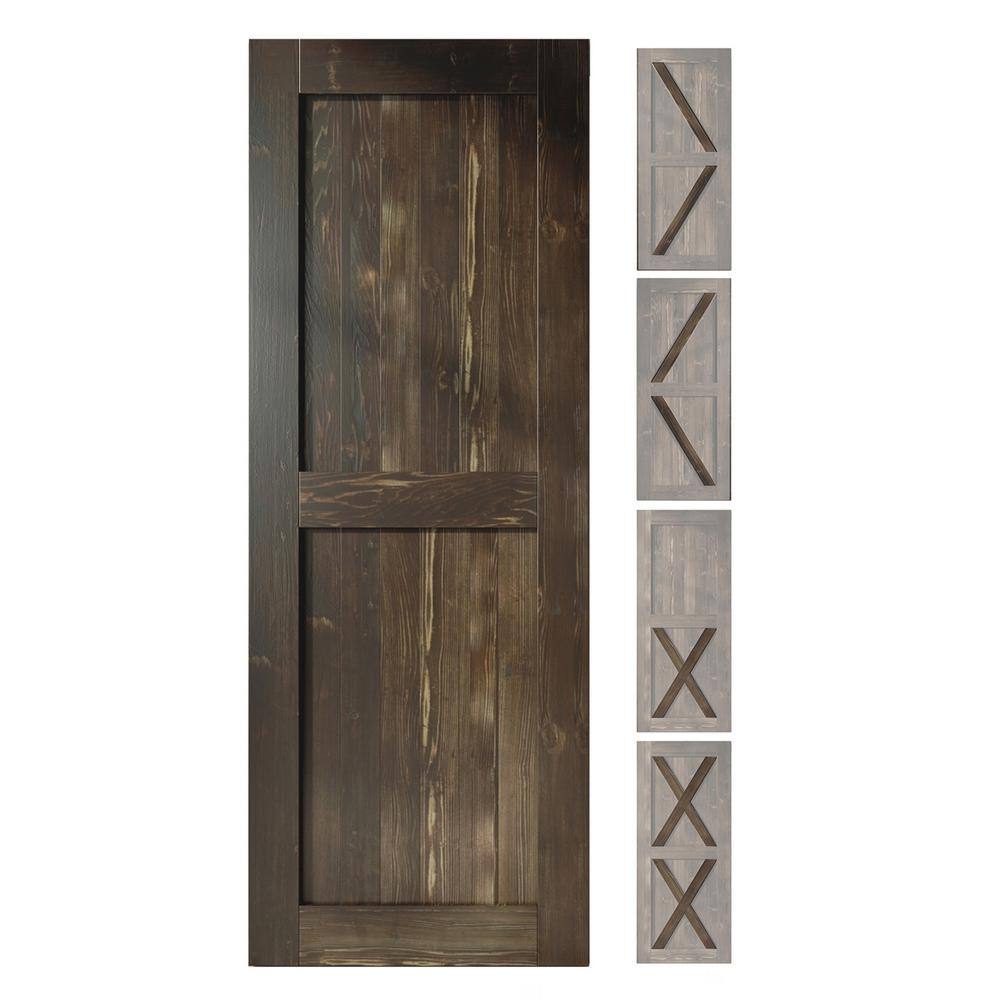 HOMACER 40 in. x 80 in. 5-in-1 Design Ebony Solid Natural Pine Wood ...