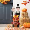 Glitzhome 36 in. H Thanksgiving Wooden Pilgrim Couple Poch Decor ...