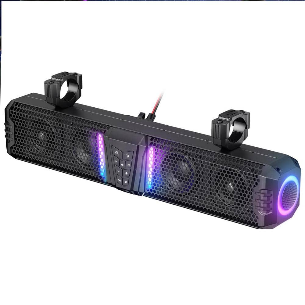 Vrbgify 26 in. 2.0 Channel UTV/ATV BT Soundbar Metal-Built IP66 ...