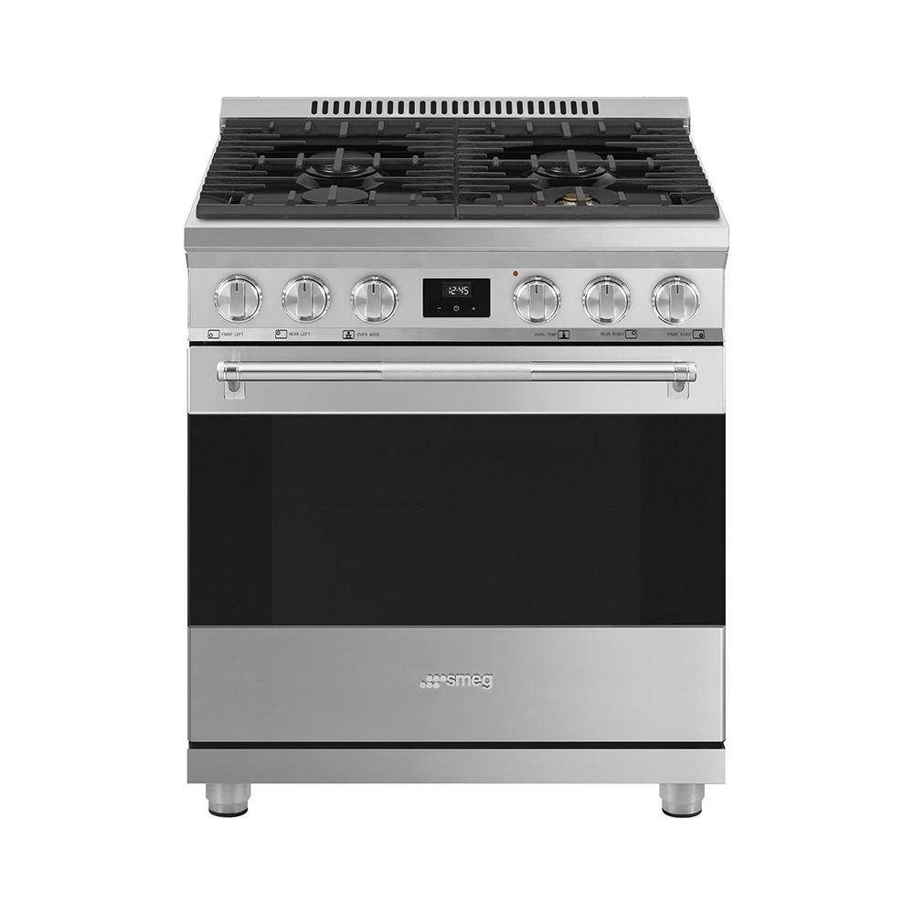smeg Professional Range Series 30" Range. All Gas. Stainless Steel ...