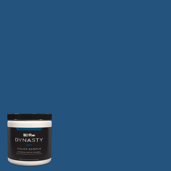 BEHR DYNASTY 8 oz. #S-H-570 Blueberry Twist Satin Enamel Stain-Blocking ...