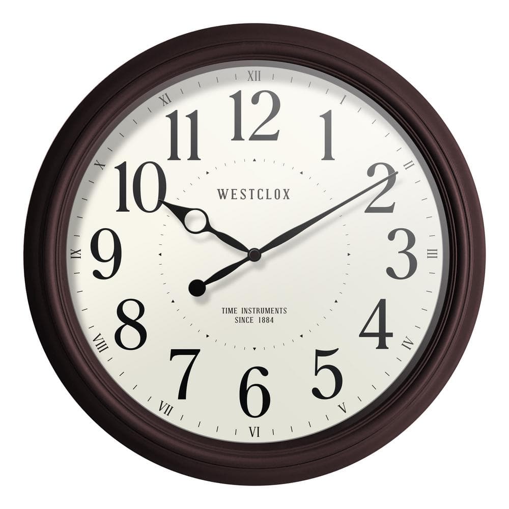 Westclox 20" Classic Analog Quartz Accurate Woodgrain Finish Wall Clock ...