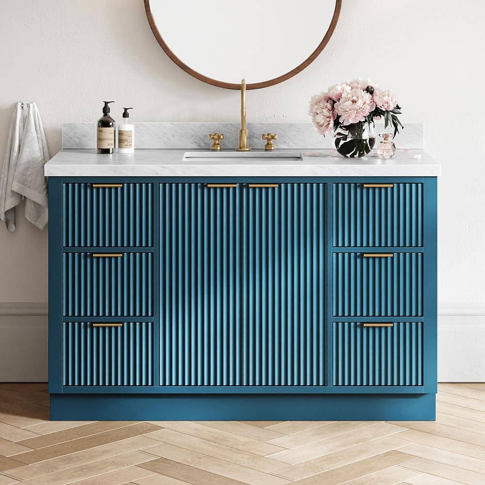 Reviews for ARIEL Milan 54 in. Single Sink Freestanding Bathroom Vanity ...