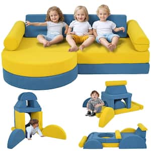 Bon Furni 10-Piece Yellow Indoor Residential Baby Climbing and Crawl ...