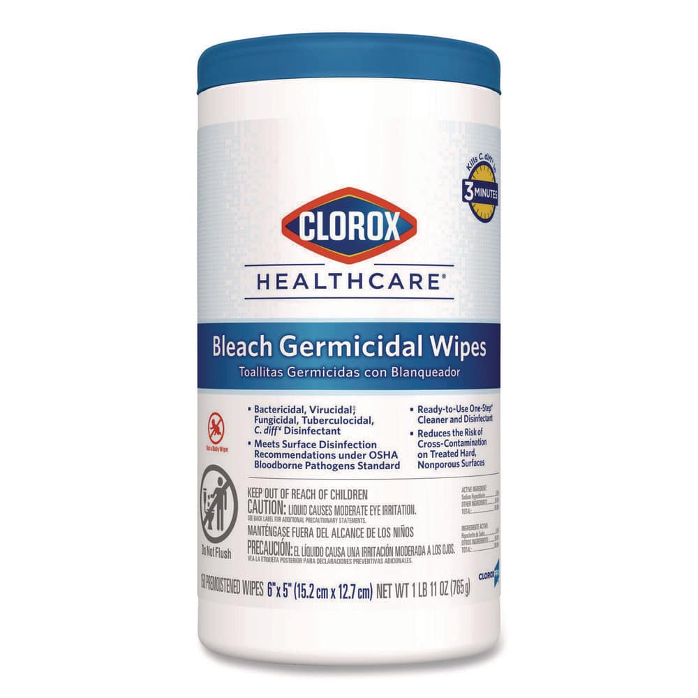 Clorox Healthcare Bleach Germicidal Disinfecting Wipes, 6 in. x 5in ...