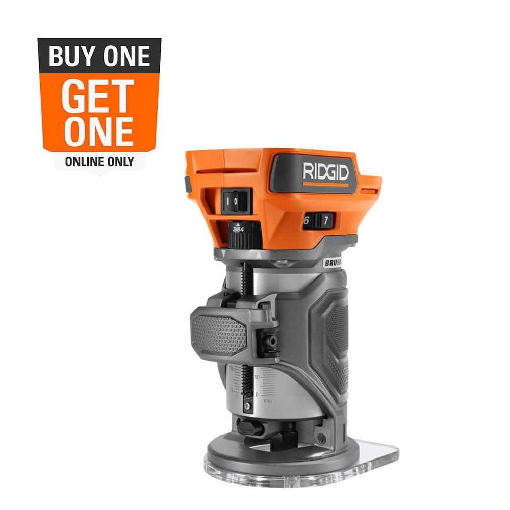 RIDGID 18V Brushless Cordless Compact Router (Tool Only) R860444B - The ...