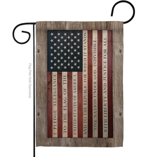 Breeze Decor 13 in. x 18.5 in. Pledge of Allegiance Star and Stripes ...