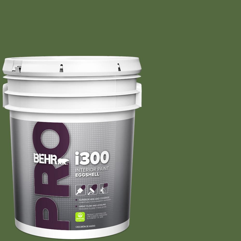 BEHR PRO 5 gal. #M380-7 Alfalfa Extract Eggshell Interior Paint PR33305 ...