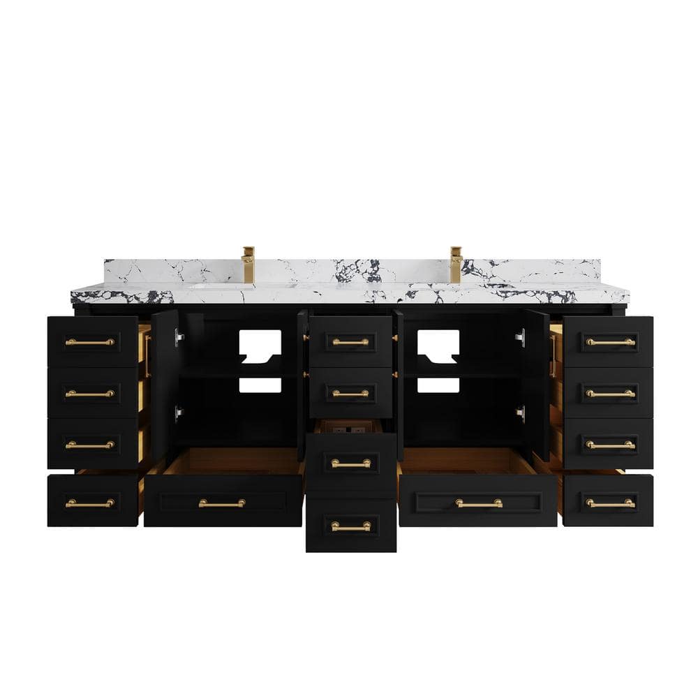 Willow Collections Hudson 84 in. W x 22 in. D x 36 in. H Double Sink ...