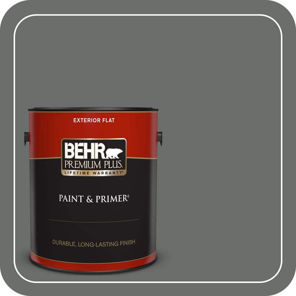 BEHR PREMIUM PLUS 1 gal. #PPU25-03 Shadows Flat Exterior Paint & Primer ...