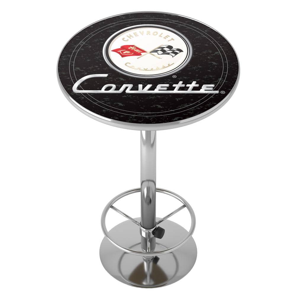 Corvette C1 Black Red 42 in. Bar Table GM11BC1-COR-HD - The Home Depot