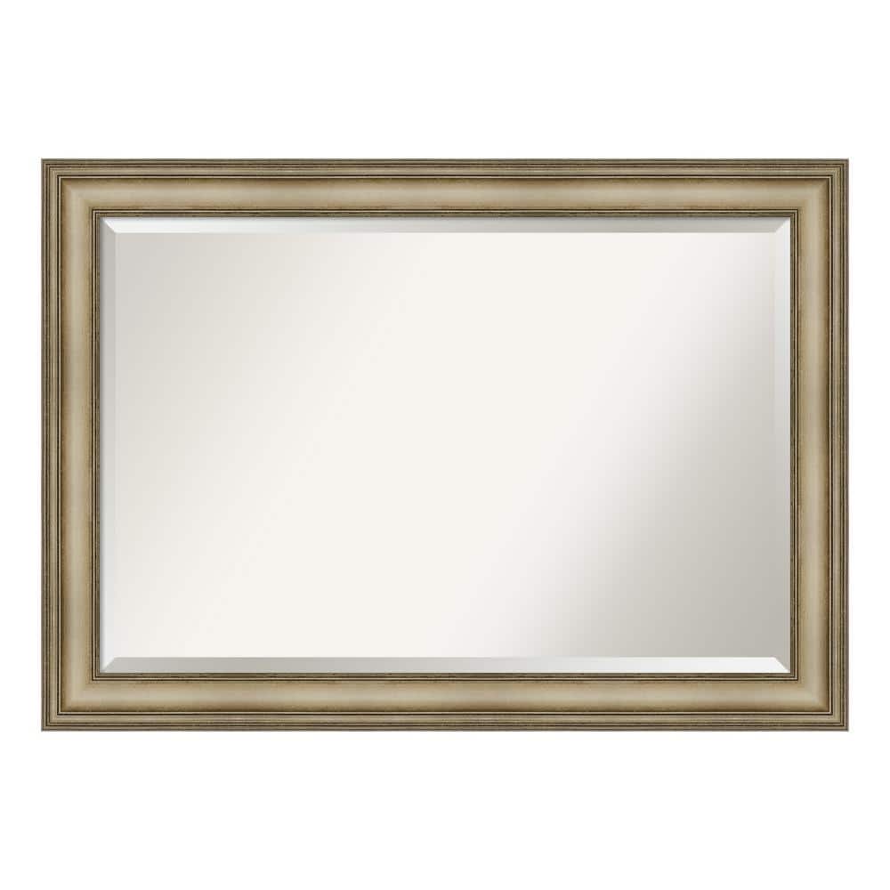 Amanti Art Mezzanine Antique Silver Narrow 41.5 in. x 29.5 in. Beveled ...