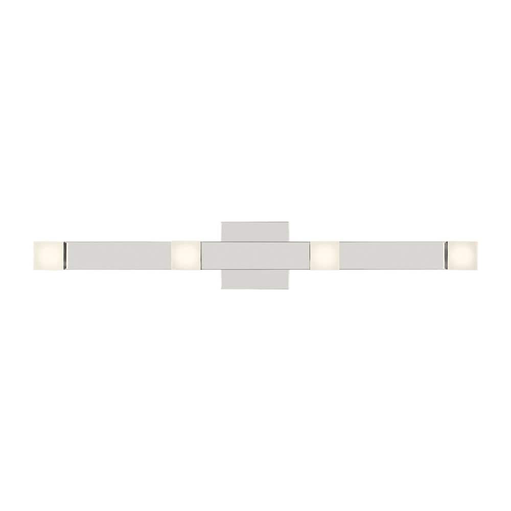 SCOTT LIVING Brander 30.38 in. 4-Light Chrome LED Extra Large Vanity ...