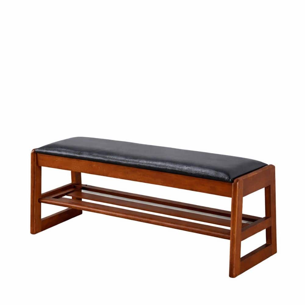 Noble House Norman 16.90 in. H x 39.37 in. W Brown Rubber Wood Shoe ...