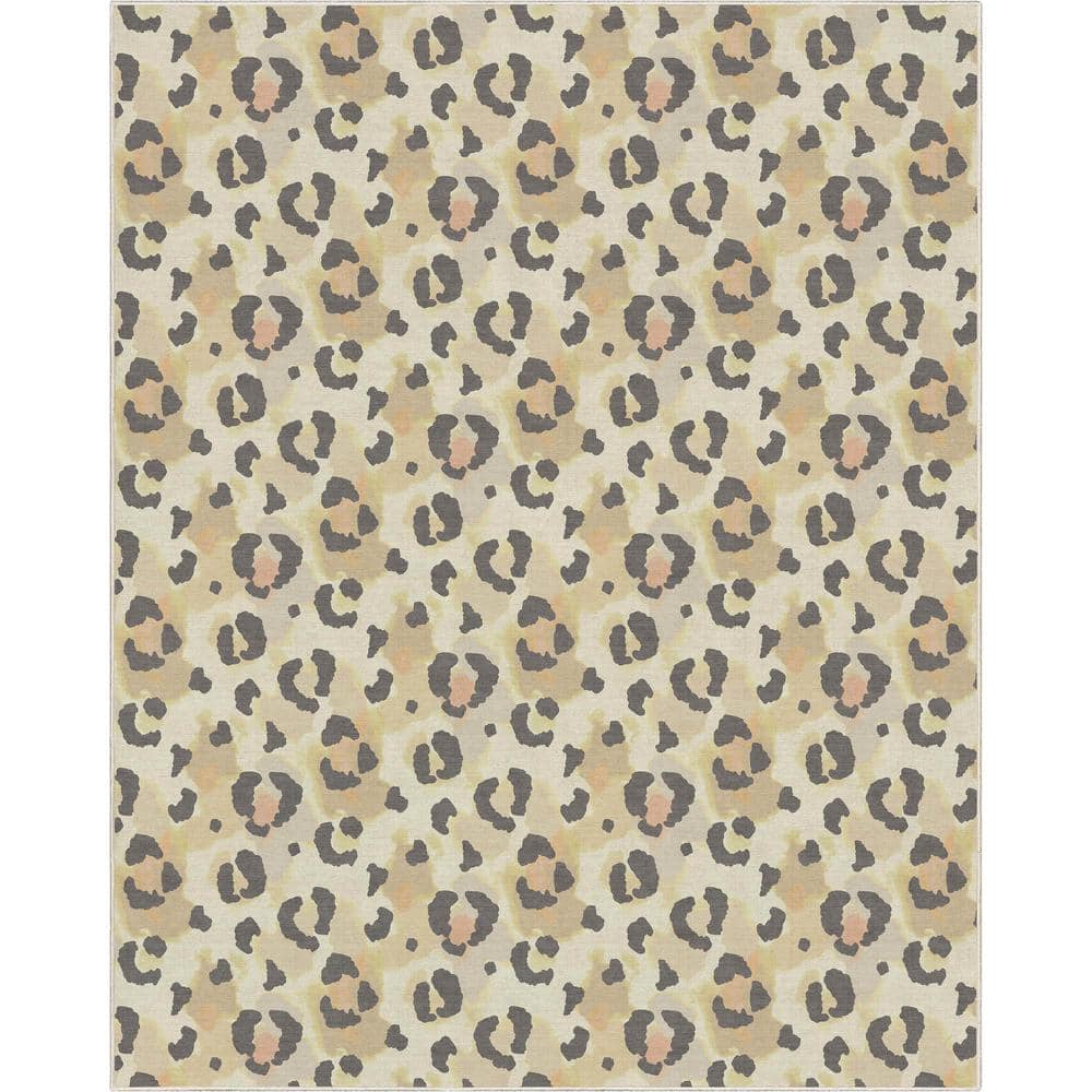 Well Woven Beige 5 ft. x 7 ft. Animal Prints Leopard Contemporary ...