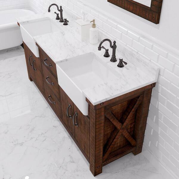 Water Creation Paisley 72 in. W x 22 in. D Vanity in Rustic Water Creation Paisley 72 in. W x 22 in. D Vanity in Rustic