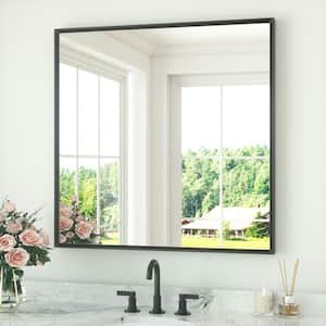 KeonJinn 40 in. W x 30 in. H Rectangle Aluminum Framed Wall Bathroom ...