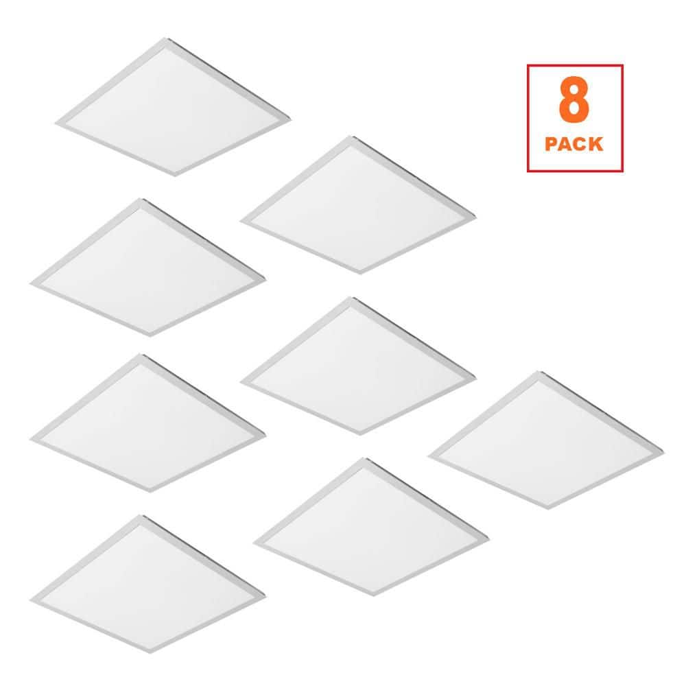 ETI LIGHTING 8-Pack 2 ft. x 2 ft. Backlit Selectable Lumens Wattage ...
