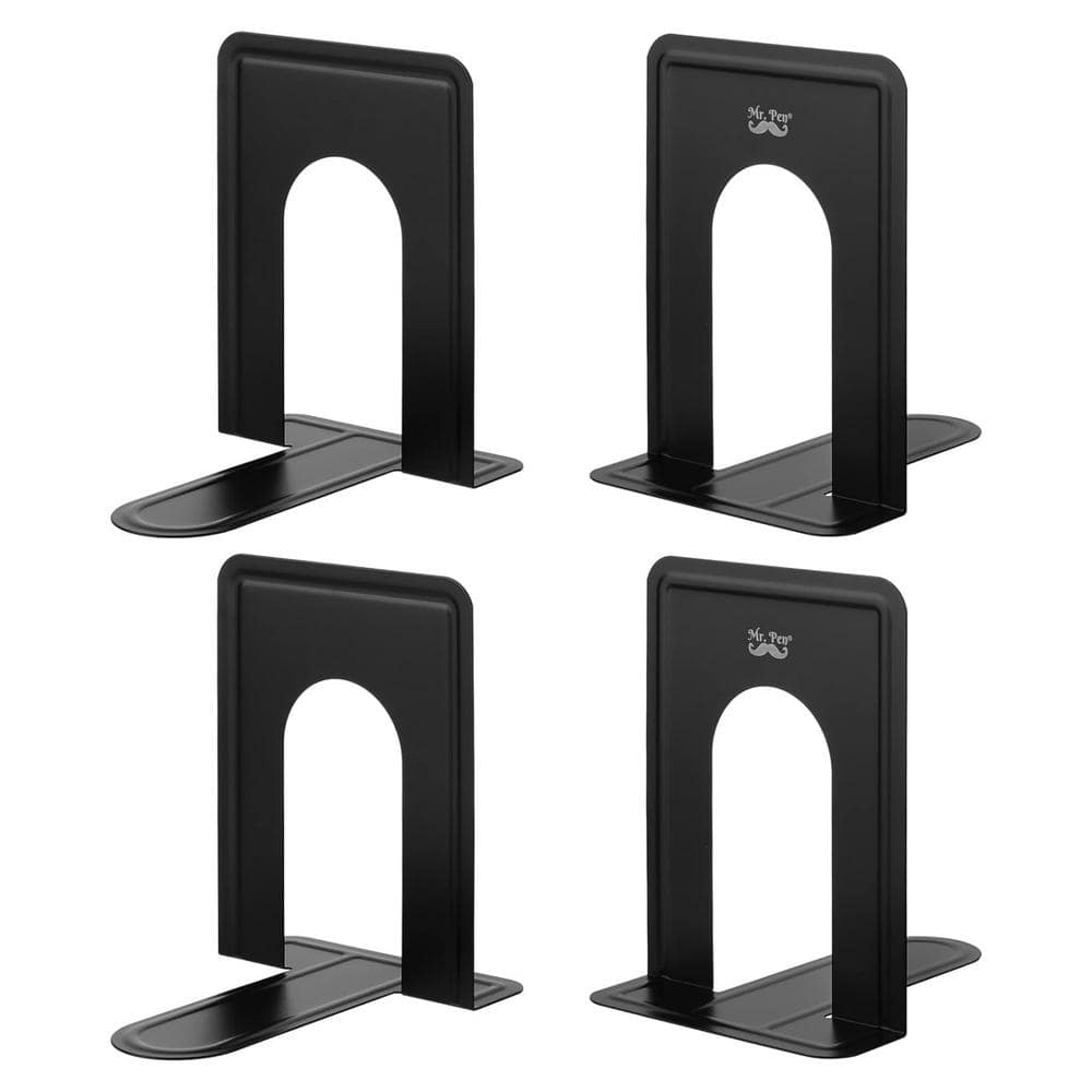 Afoxsos 4 Pack Heavy-Duty Metal Bookends Book Holders, Stoppers for ...