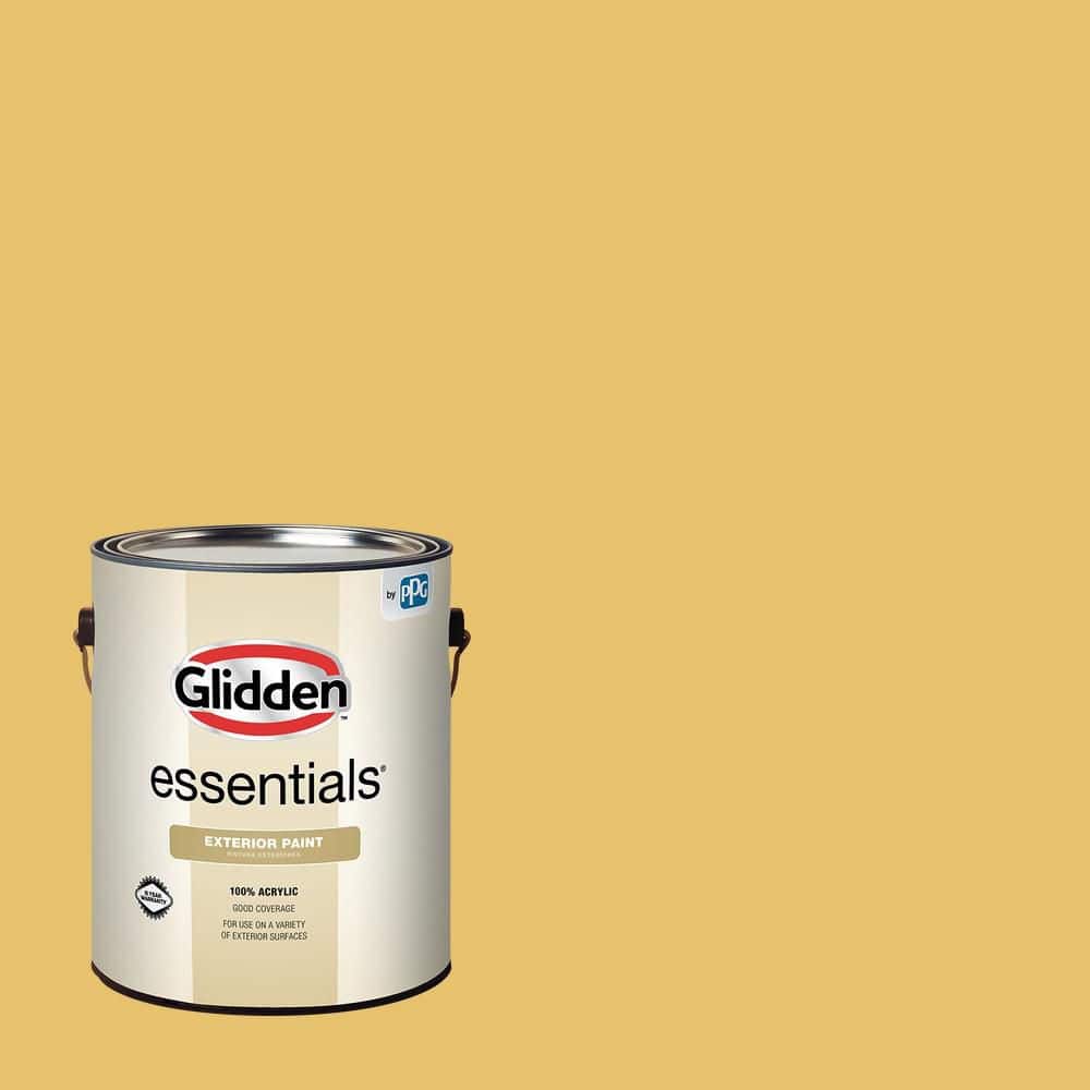 Glidden Essentials 1 gal. PPG1106-4 Turner's Yellow Satin Exterior ...